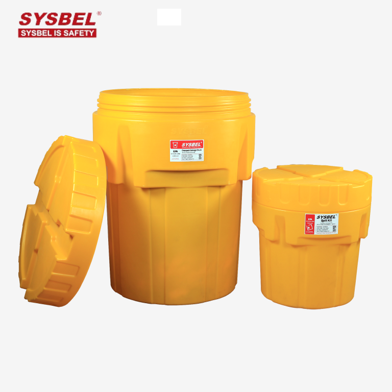 Sysbell 20 Gallon Polyethylene Overpack Salvage Drum for Chemical Spil ...