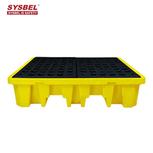 SYSBEL Heavy Duty 4 Drum Polyethylene Spill Containment Sump Pallet ...